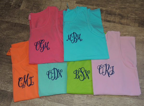 Monogrammed Comfort Colors Tank Top – Southern Touch Monograms
